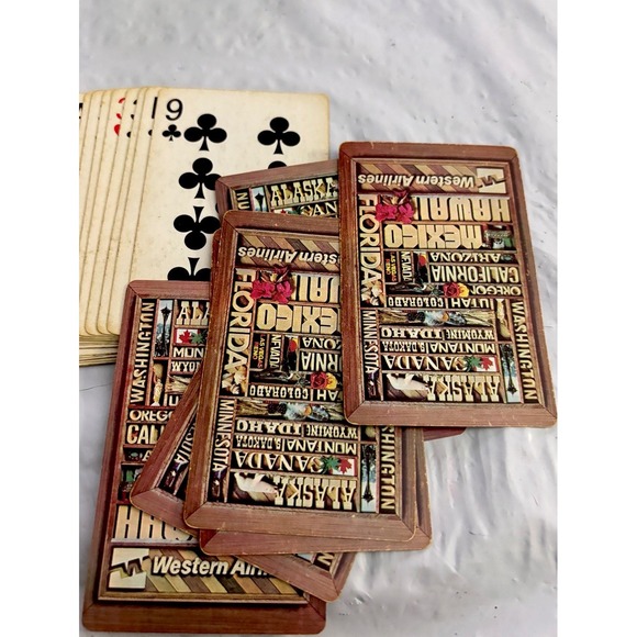 Games | Vintage Western Airlines Playing Cards Deck Complete 52 Plus 2 ...